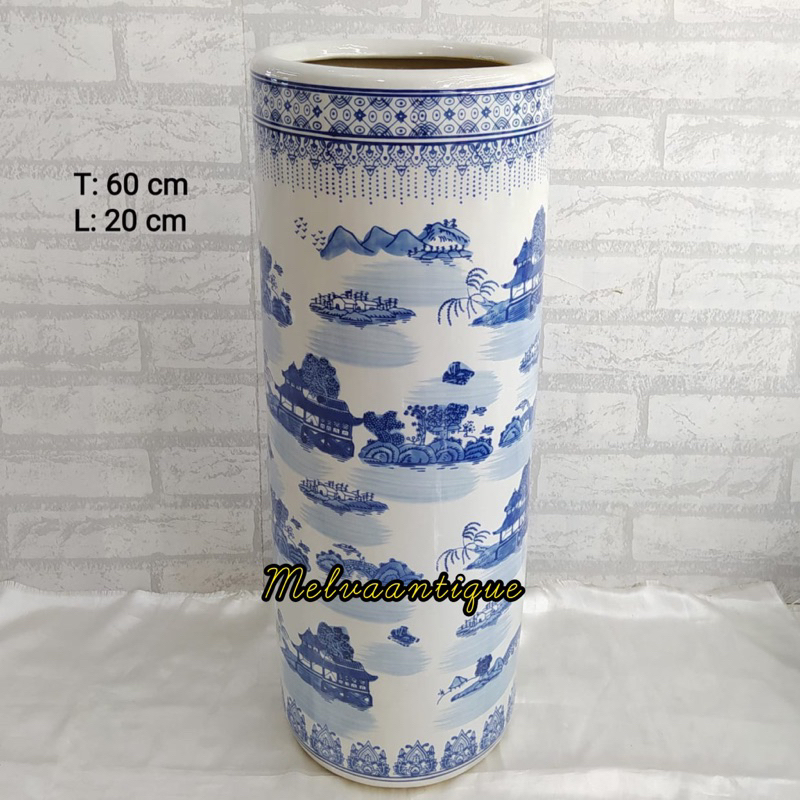 Jual Vas Bunga Keramik tinggi 60 cm / Tempat Payung Premium / Vas Bunga ...
