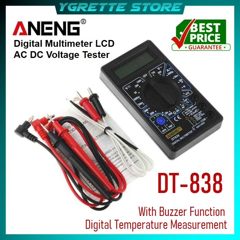 Jual YGRETTE - ANENG DT838 Digital Multimeter + PENGUKUR SUHU measure ...