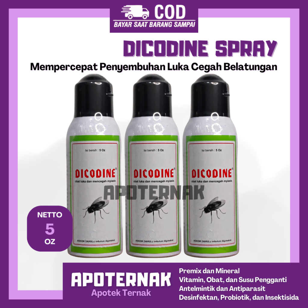 Jual DICODINE - Obat LUKA Belatung ANTI LALAT Pencegah dan obat MYASIS ...