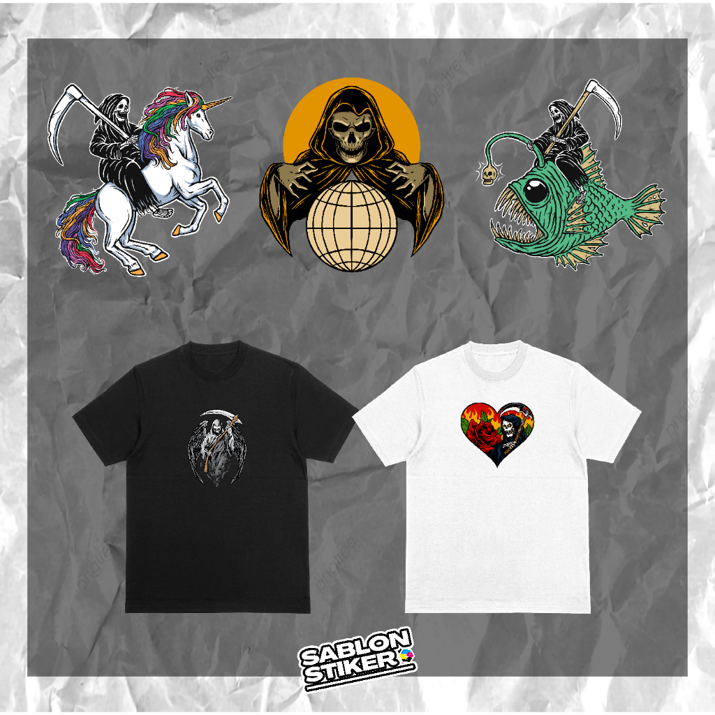 Jual SABLON STIKER SABLON SETRIKA DTF 14cm SABLON DTF PRINTING SKULL ...