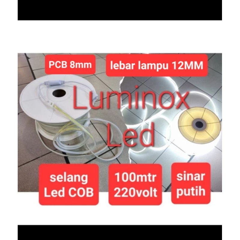 Jual selang led COB 12mm pcb 8mm 100m putih / strip light ceiling ...