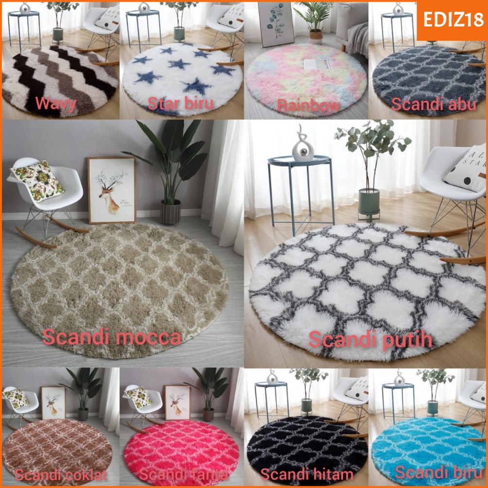 Jual Terupdate Karpet Bulat Motif Karpet Lantai Dekorasi Ruangan ...