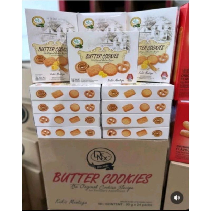 Jual D'nex Butter Cookies 90g x 24pcs | Shopee Indonesia