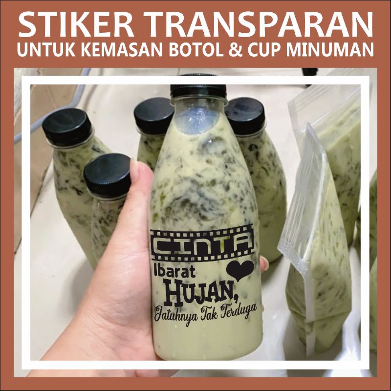 Jual STIKER Transparan KATA KATA LUCU KEKINIAN KEMASAN MINUMAN BOTOL ...