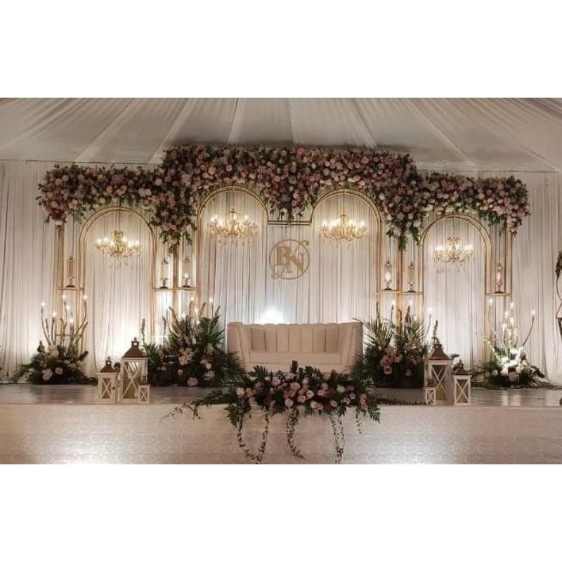 Jual backdrop pelaminan besi, dekorasi pelaminan besi terbaru | Shopee ...