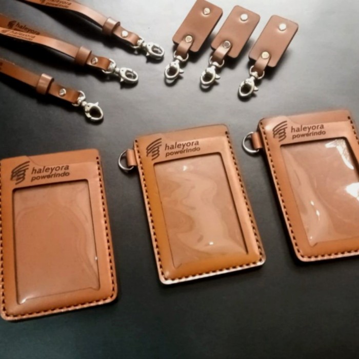 Jual Name Tag ID Card Holder Kulit Custom, ID Card Holder Kulit Sapi ...