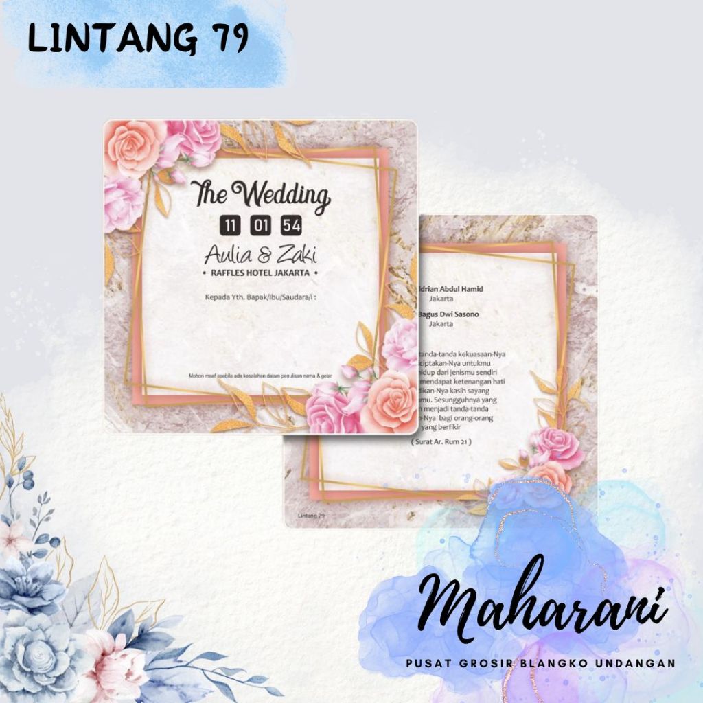 Jual Blangko undangan atau kertas undangan pernikahan merek LINTANG 79 ...