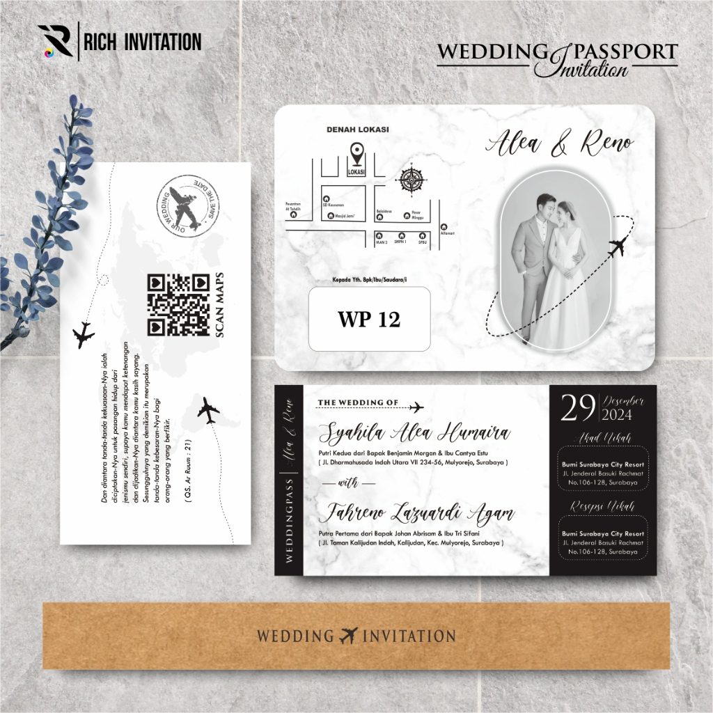 Jual UNDANGAN PERNIKAHAN AESTHETIC - UNDANGAN NIKAH WEDDING PASSPORT ...