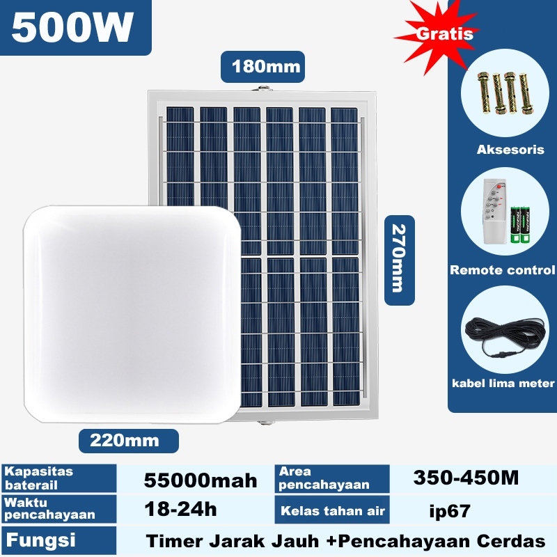Jual Lampu tenaga surya Lampu plafon 【3 Penyesuaian cahaya warna】 Solar ...