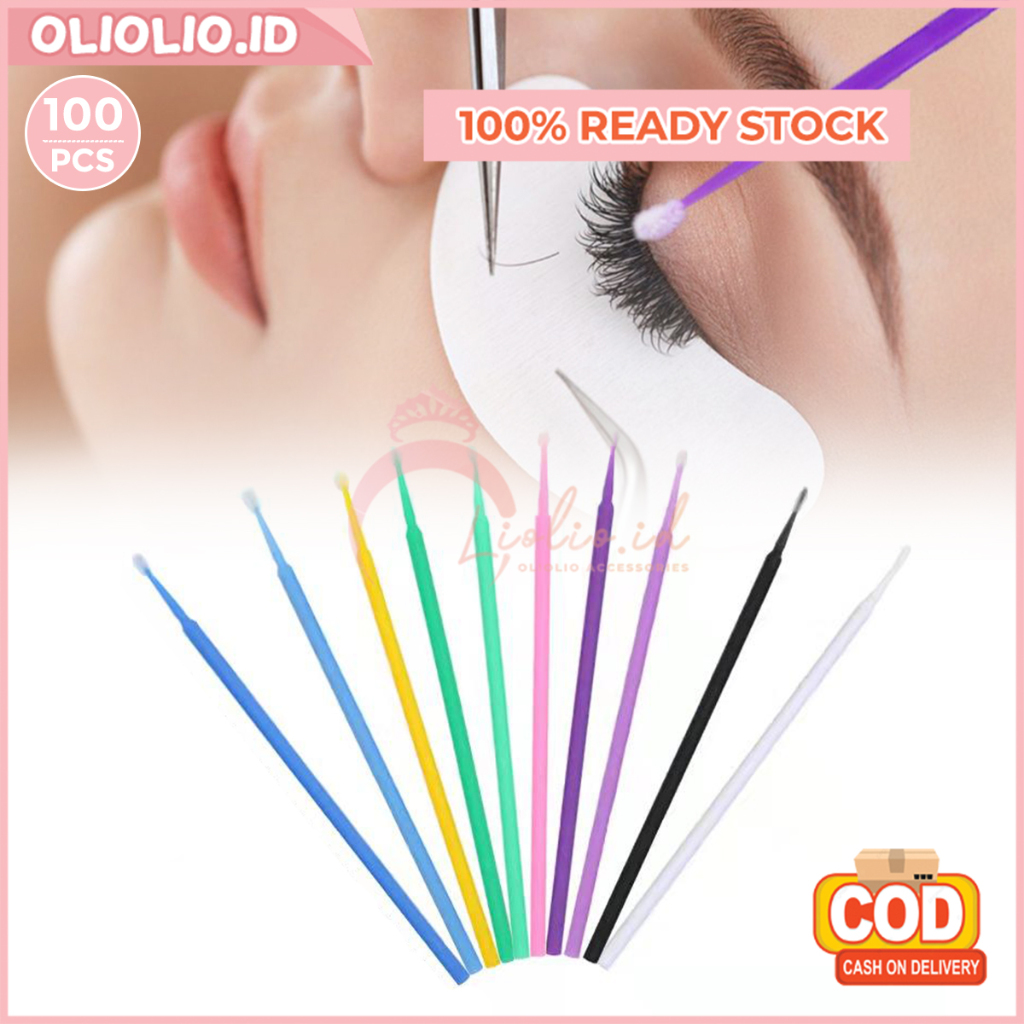 Jual Microbrush Eyelash Extension Aplikator Microbuds Mink Tanam Bulumata Palsu Lashlift Mascara ...