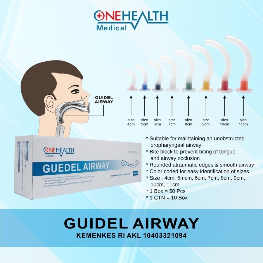 Jual Onehealth Guedel Airway Alat untuk menjaga jalan nafas agar ...