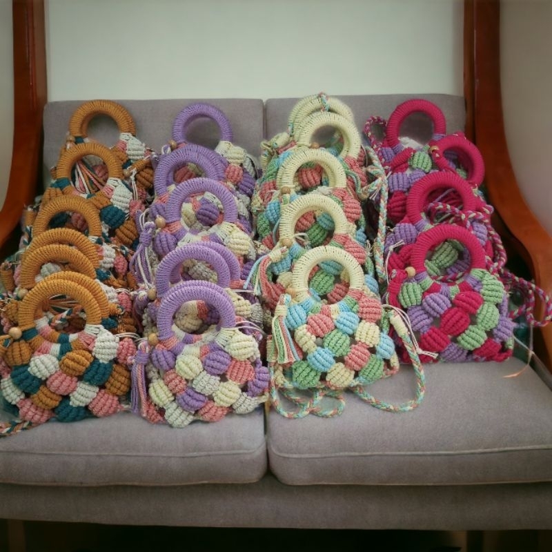 Jual Macrame Bubble Bag, Macrame Shell Bag (Puluhan Variasi Warna ...