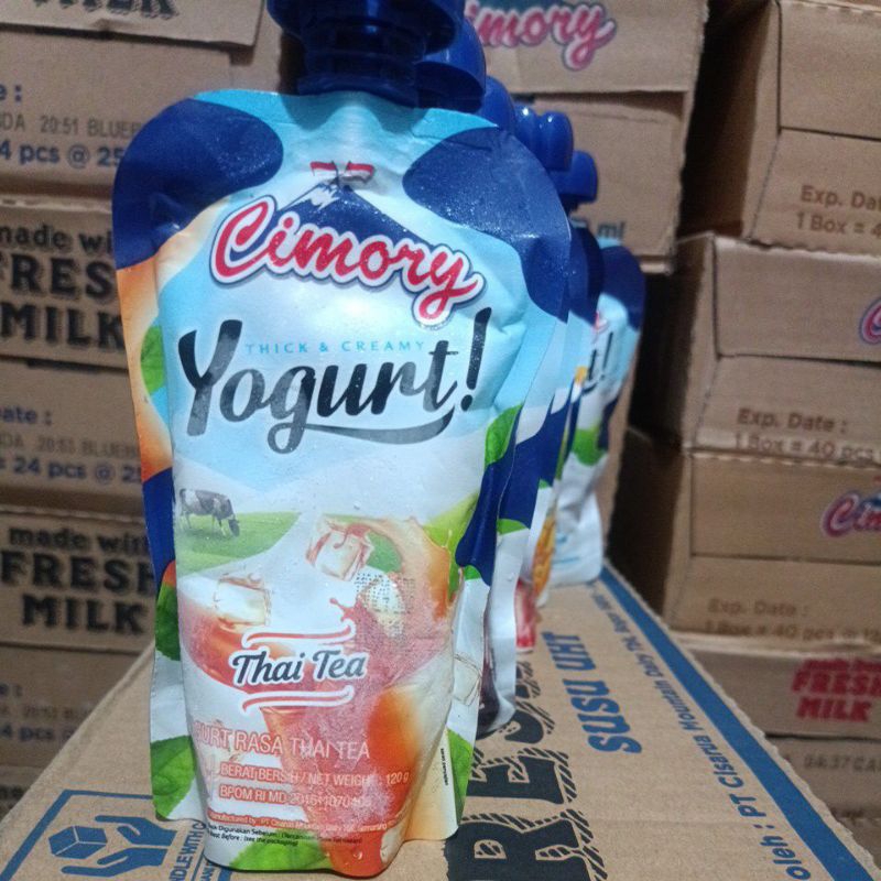 Jual cimory yogurt squeeze rasa Thai tea 120gr bisa expedisi | Shopee ...