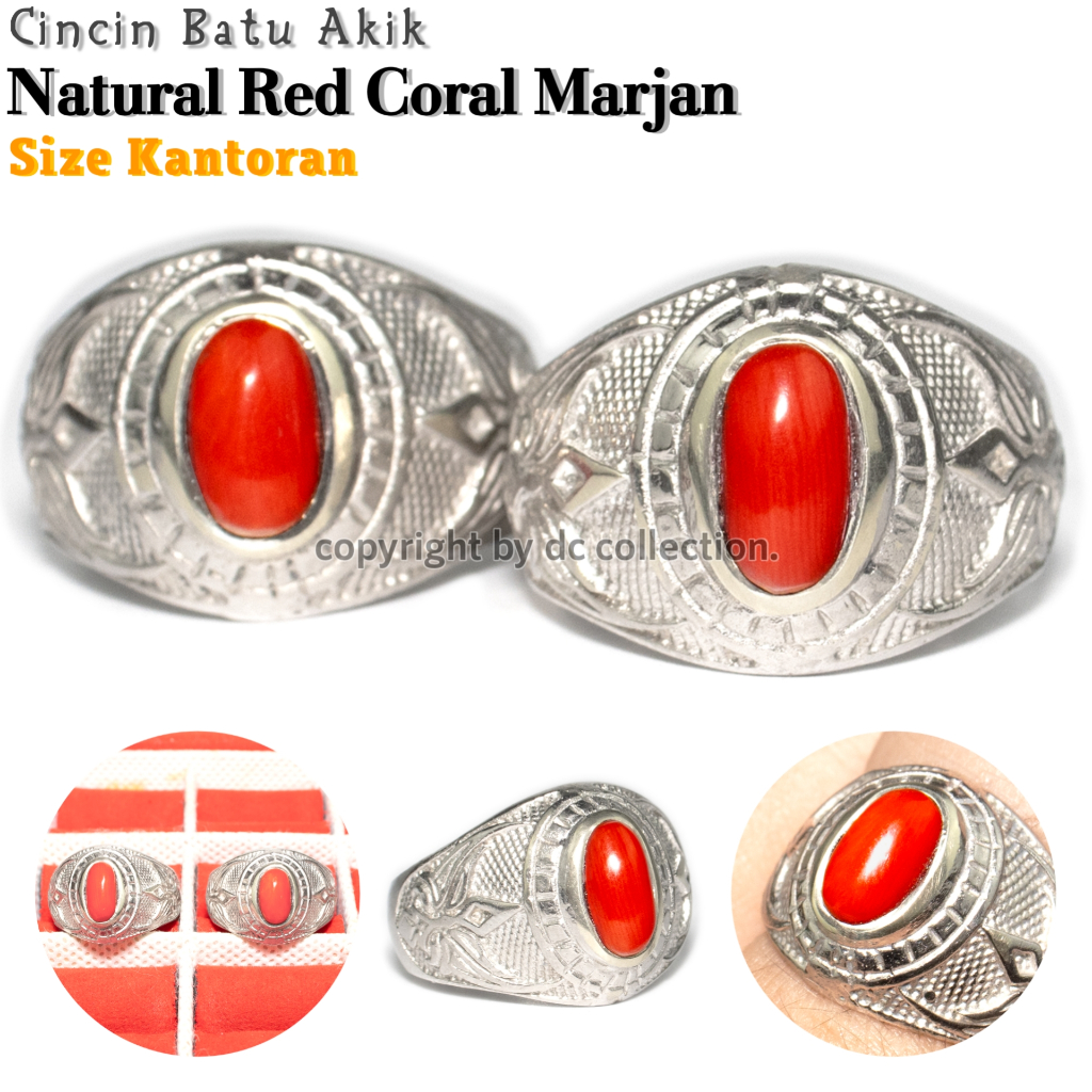 Jual Cincin Batu Akik Natural Red Coral Marjan Original Morocco Size ...