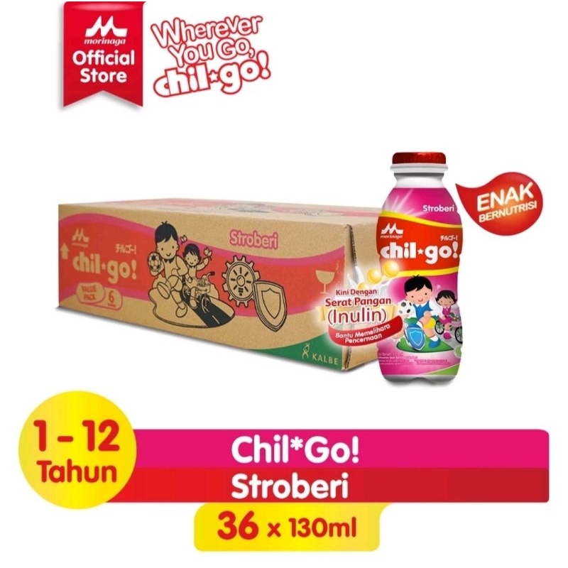 Jual CHILGO MILK COKELAT VANILA STRAWBERRY 36 × 130ml / CHIL GO UHT ...