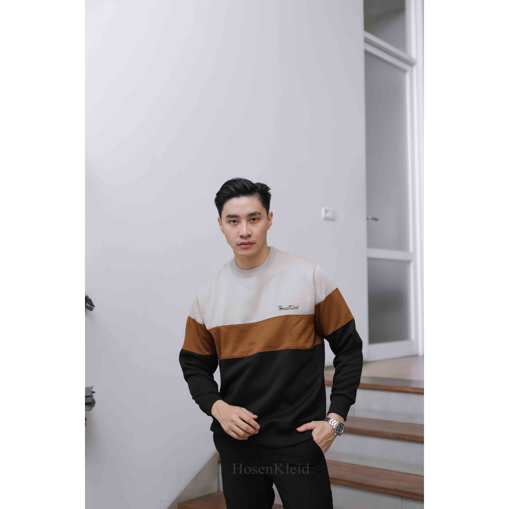 Jual HosenKleid Sweater Crewneck Three Colour | Sweater Kombinasi Warna ...