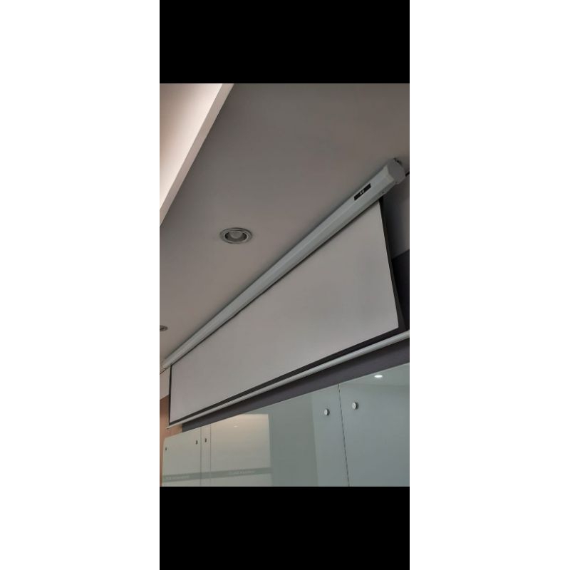 Jual screen proyektor 100" 4:3 manual gantung layar projector | Shopee ...