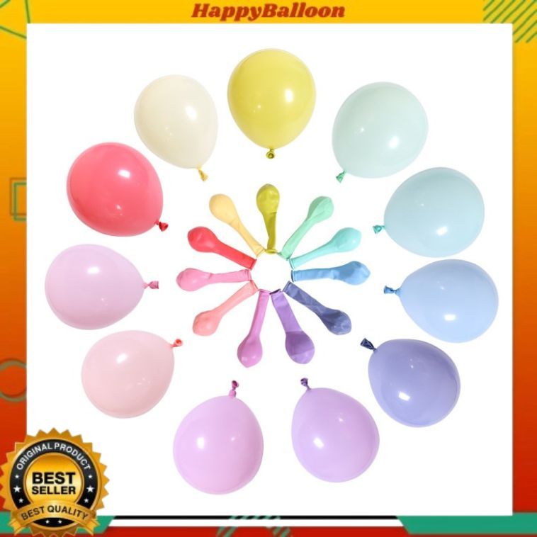 Jual Balon latex Macaron Ukuran 12 inch / Balon Pastel Tebal / Balon ...