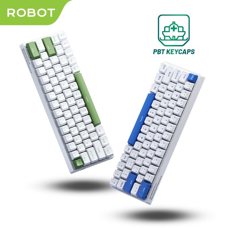 Jual ROBOT Mechanical Gaming Keyboard Wired Compact 63 Keys PBT Keycaps ...