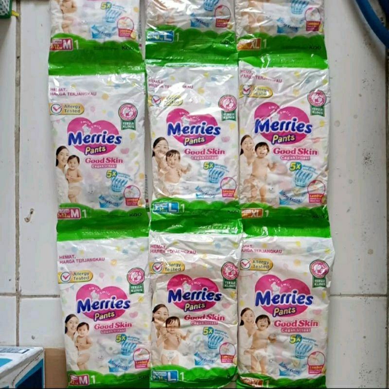 Jual Pampers MERRIES All Variant 1 Renteng isi 6 Pcs | Shopee Indonesia