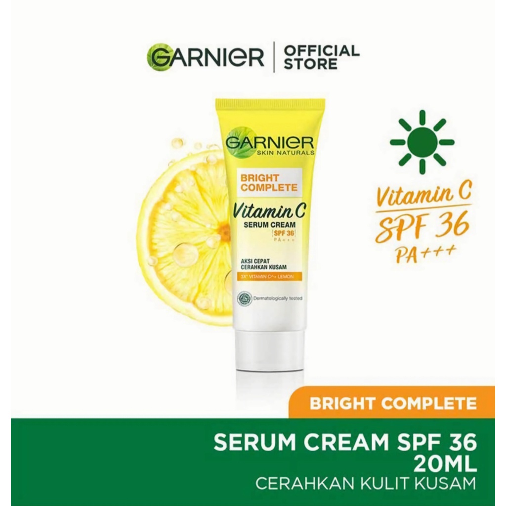 Jual Garnier Bright Complete Vitamin C Serum Cream SPF 36 20ml | Shopee Indonesia