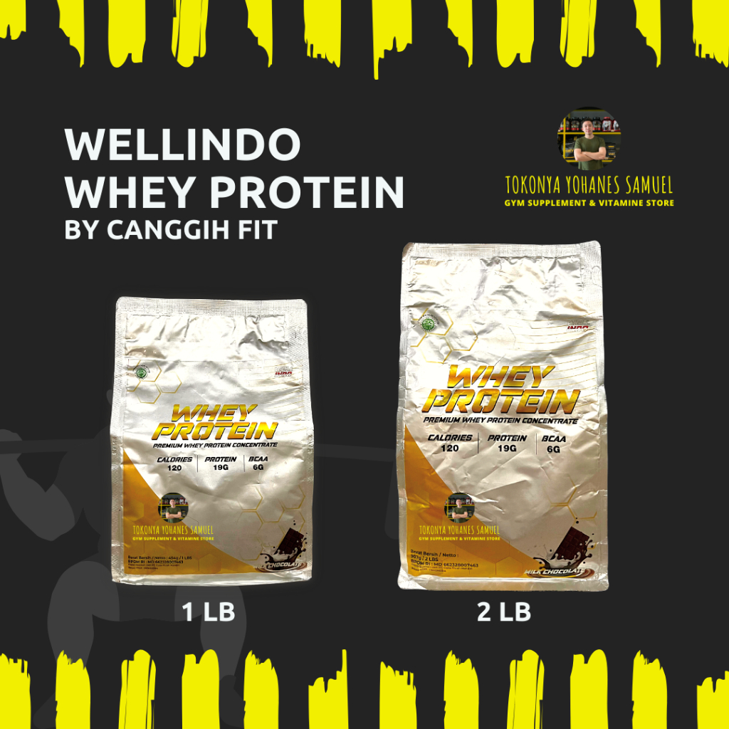 Jual Welindo Whey Protein by Canggih Fit 1 lb 2 lb Wellindo Well Indo ...