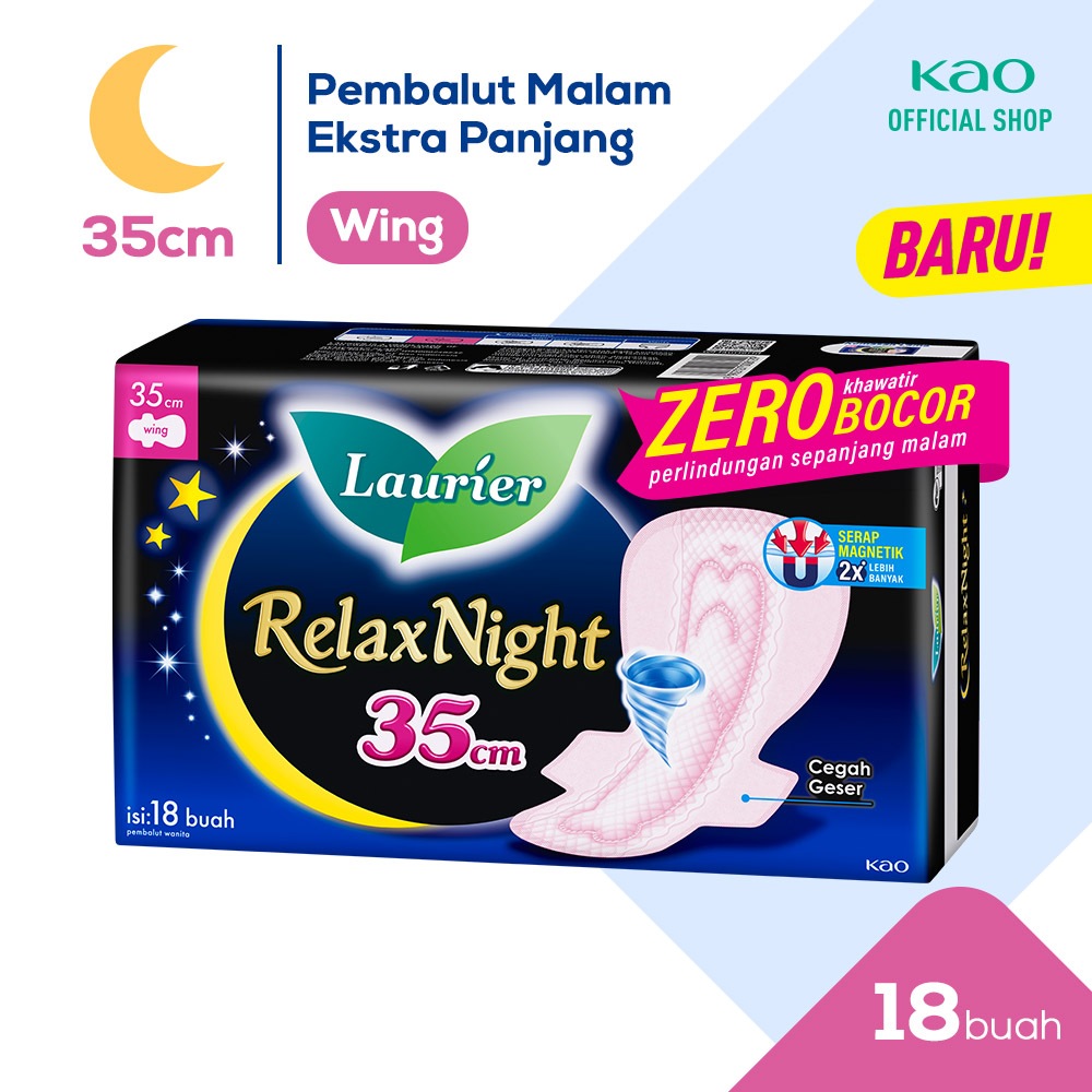 Jual Laurier Relax Night Pembalut Wanita Untuk Bebas Aktivitas di Hari ...