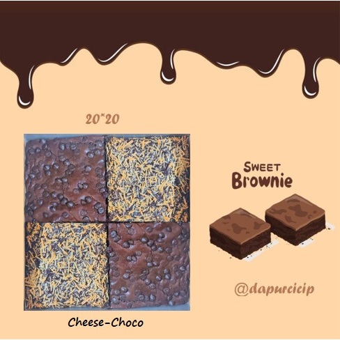 Jual PREMIUM Brownies Fudge 20x20 2 topping rasa enak bangett bahan ...