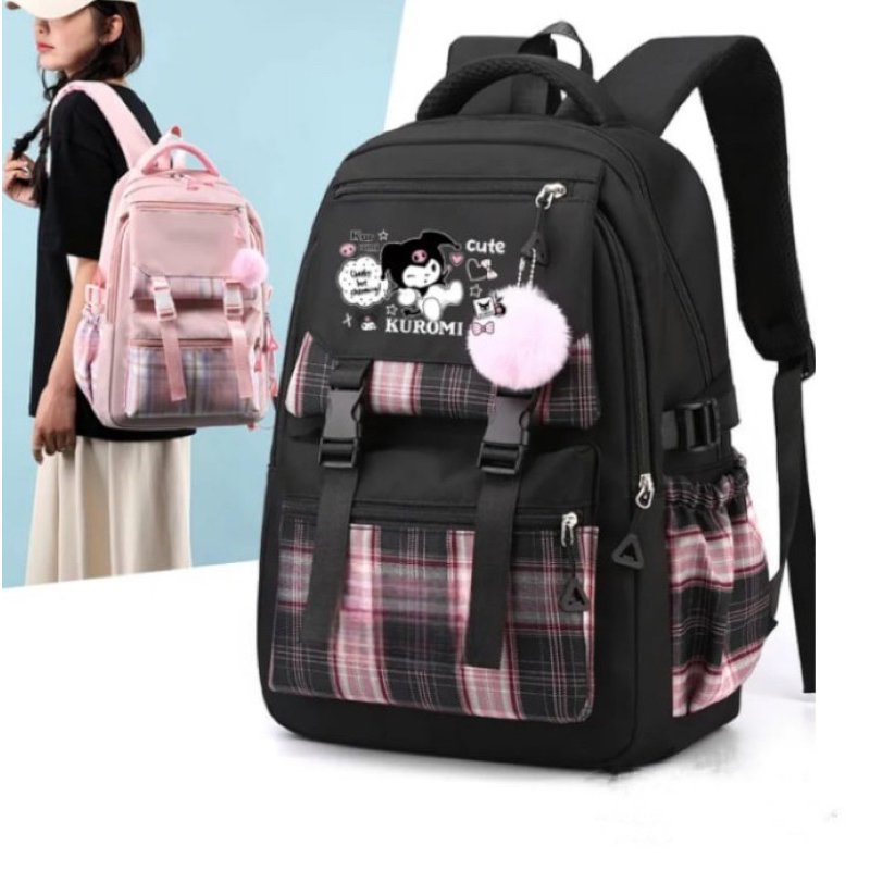 Jual Tas Sekolah Anak Perempuan SD SMP SMA Motif Kuromi Terabru Viral Ransel Anak Cewek Karakter ...
