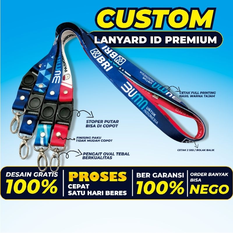 Jual TALI ID CARD CUSTOM FULL PRINTING | Pengait OVAL [TEBAL] | Shopee ...