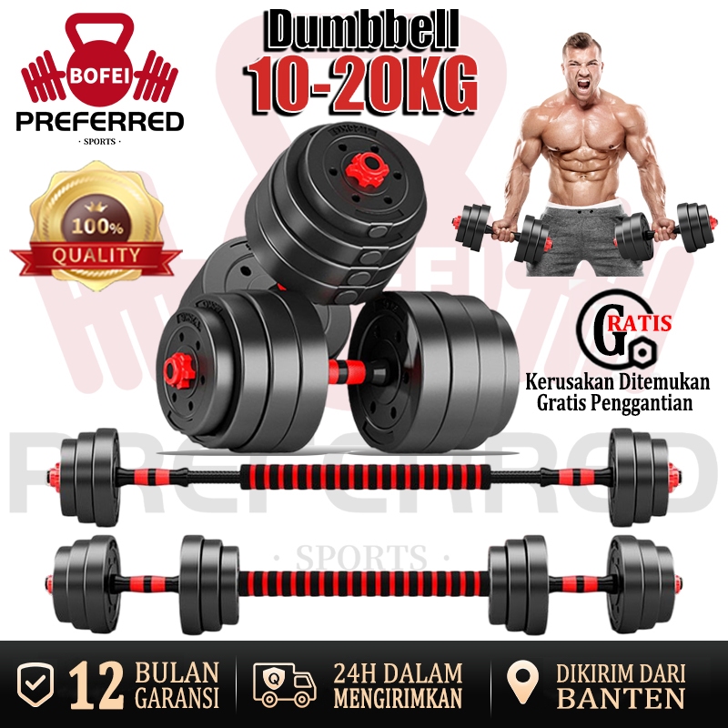Jual Dumbell Set 10/15/20KG Dumb-bell Peralatan Fitness Barbel Alat Angkat Beban Dumbbell set ...