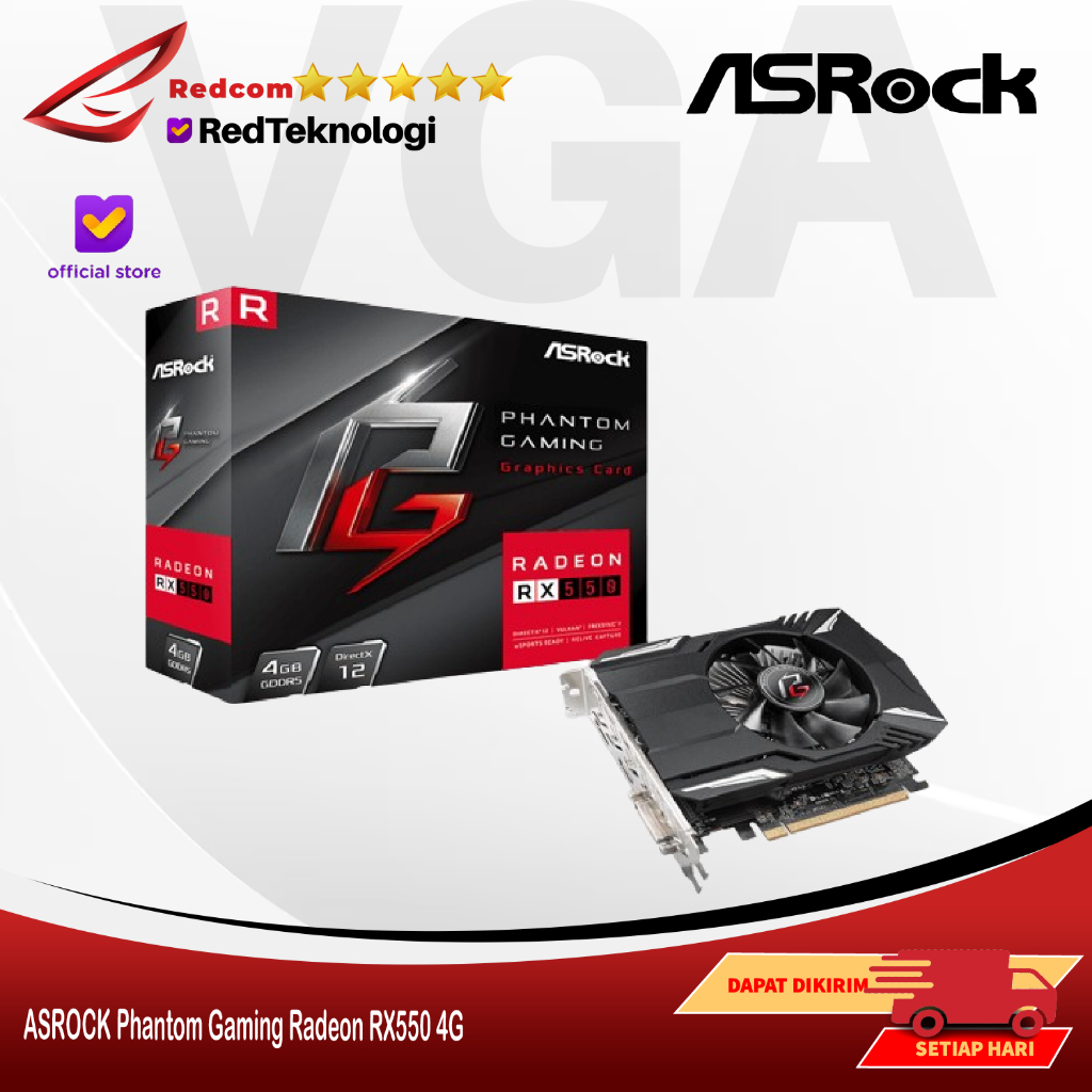 Jual ASROCK Phantom Gaming Radeon RX550 4G | Shopee Indonesia