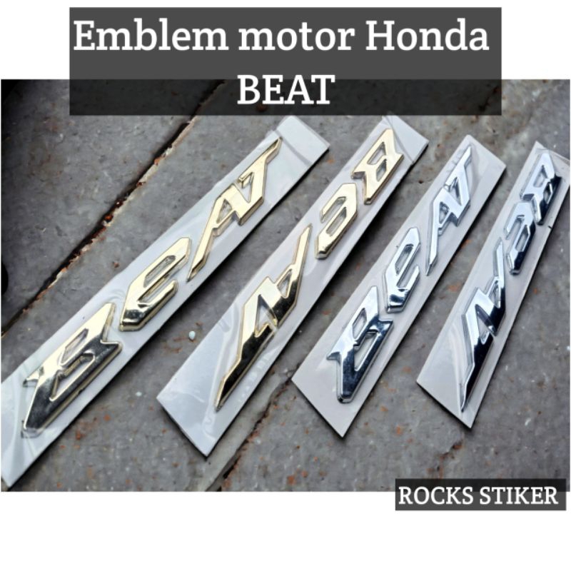 Jual Emblem 3D timbul motor honda tulisan BEAT warna CHROME & GOLD ...
