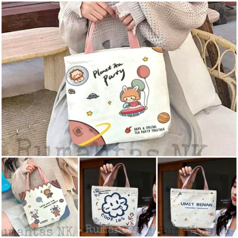 Jual Tas Tote Mini Kanvas Dinnir Milea | Shopee Indonesia