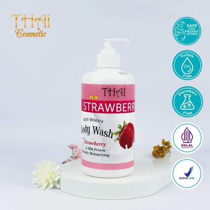 Jual Thai Body Wash Strawberry Milk Protein 500ml/Sabun Mandi-Sabun ...