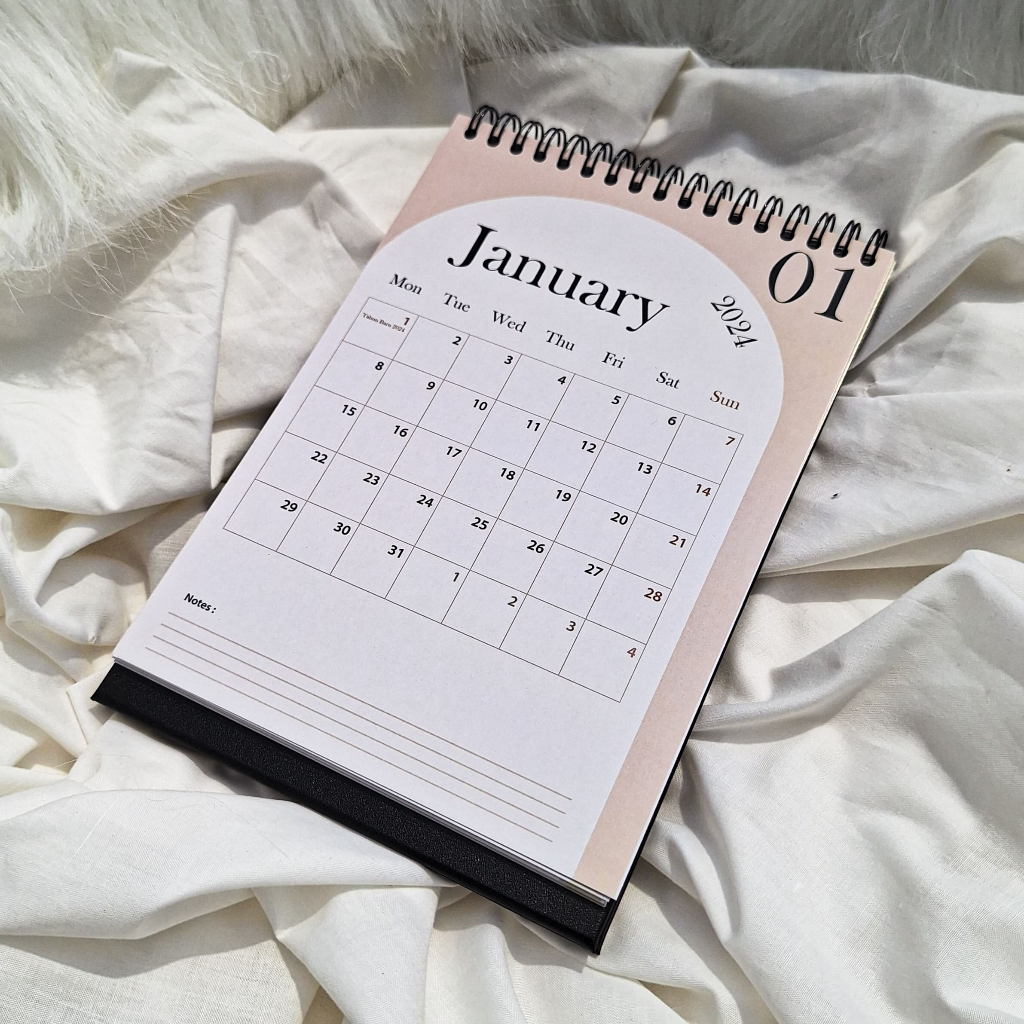 Jual Kalender Meja Oval Minimalis Block 2025 Aesthetic Premium Quality ...