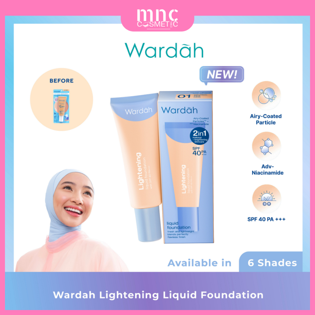 Jual WARDAH Lightening Liquid Foundation 6ml [SACHET] - ase Makeup ...