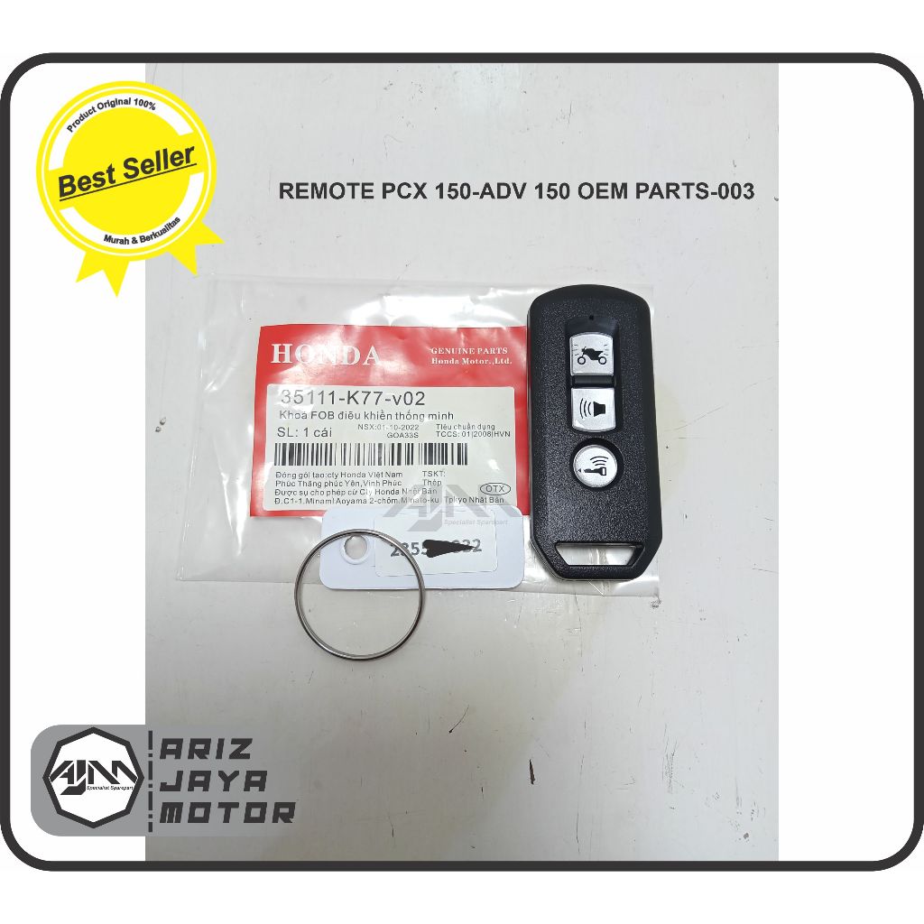 Jual REMOTE HONDA PCX 150-ADV 150 OEM PARTS 35111 K77 v02 | Shopee ...