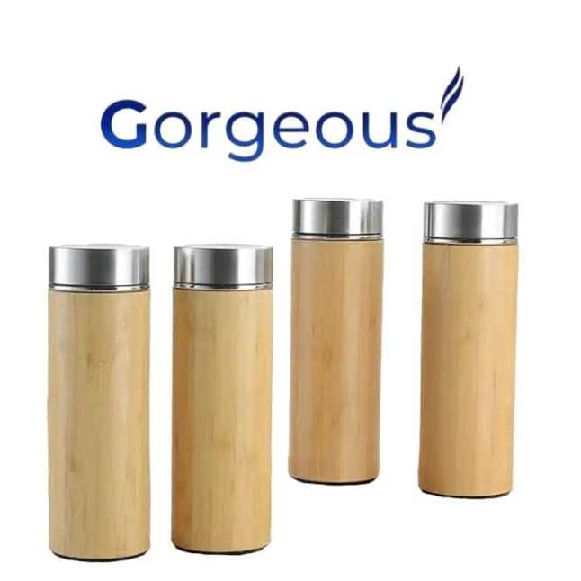 Jual Botol Termos Air Stainless Steel Bambu Tumbler 450ml Termos Bambu ...