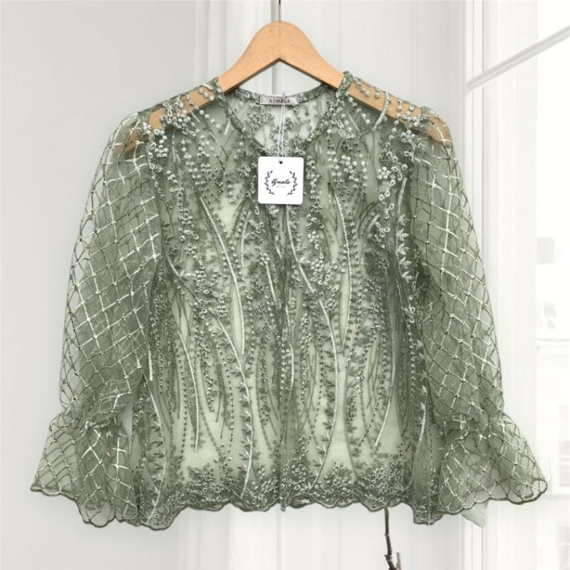 Jual Outer brokat lux ruffle / long outer brukat / baju kondangan ...