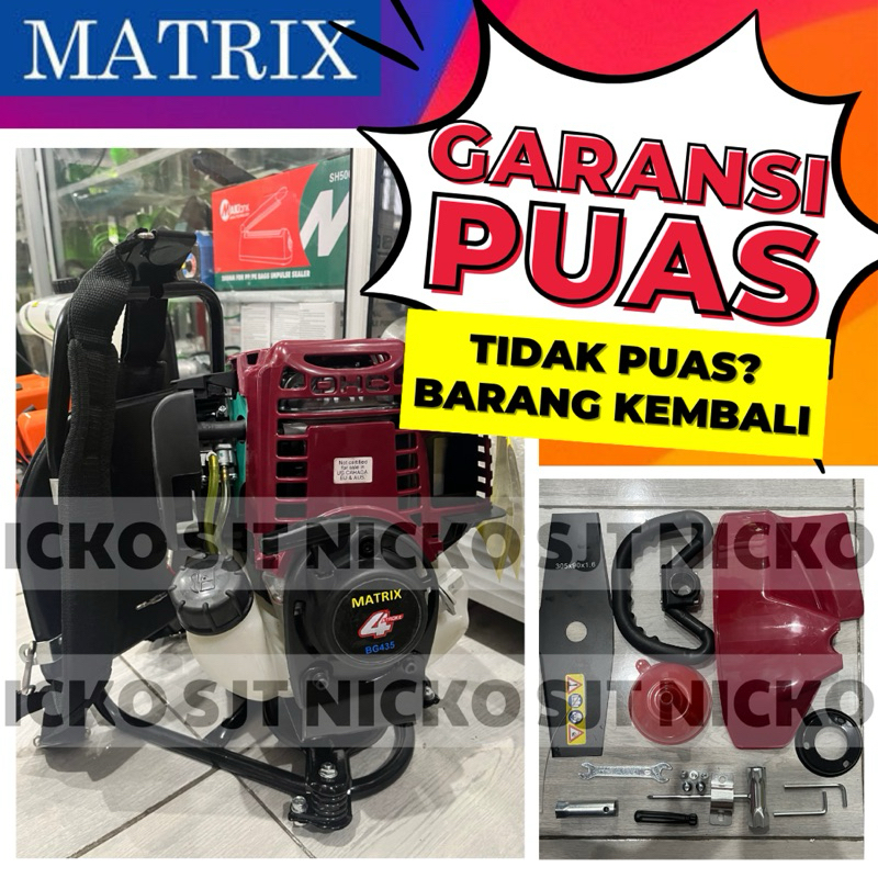 Jual MATRIX MESIN POTONG RUMPUT GENDONG 4 TAK BRUSH CUTTER 4 STROKE BG435 bg 435 brus cuter ...