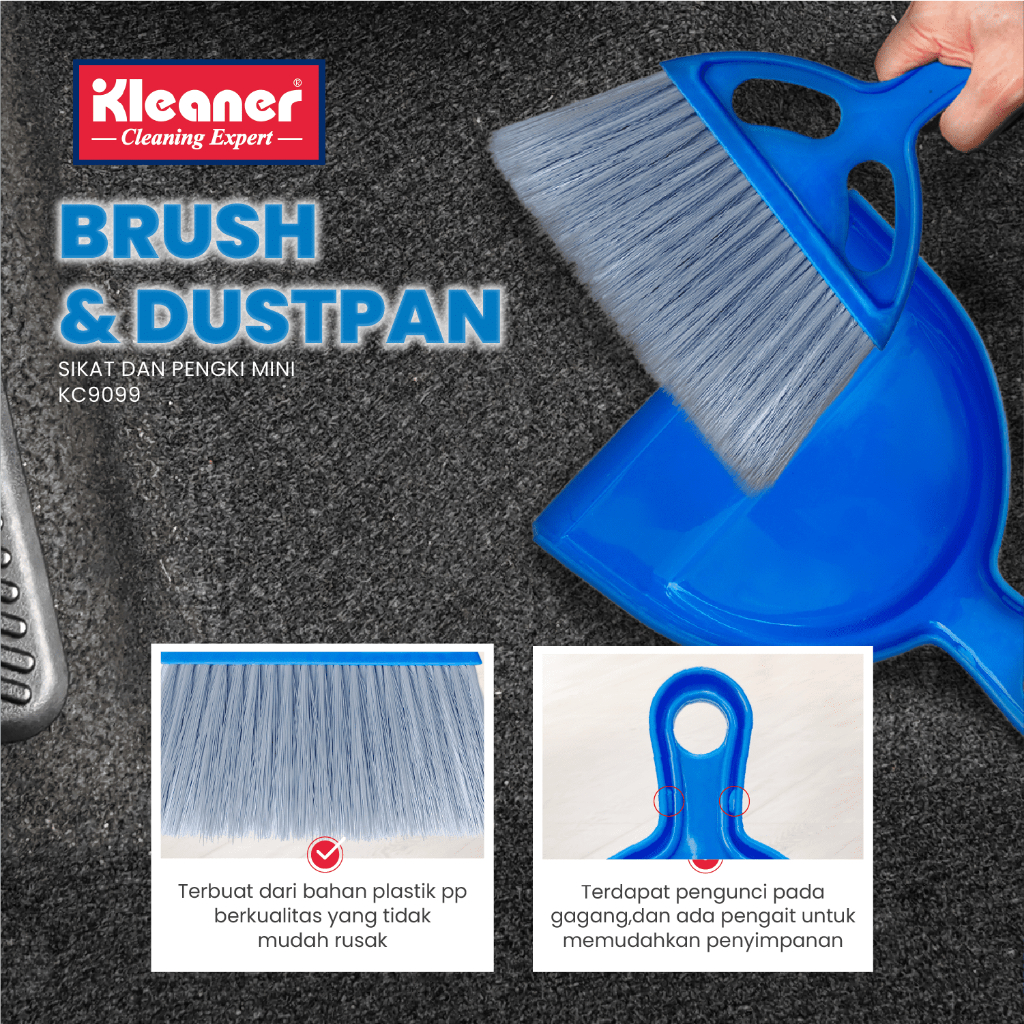 Jual Kleaner Sapu / Sikat Pengki Mini Mobil ( 1 Set ) - Bursh Dustpan ...