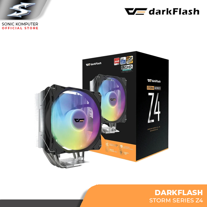Jual CPU Cooler DarkFlash Storm Z4 Black ARGB Single Tower Processor ...
