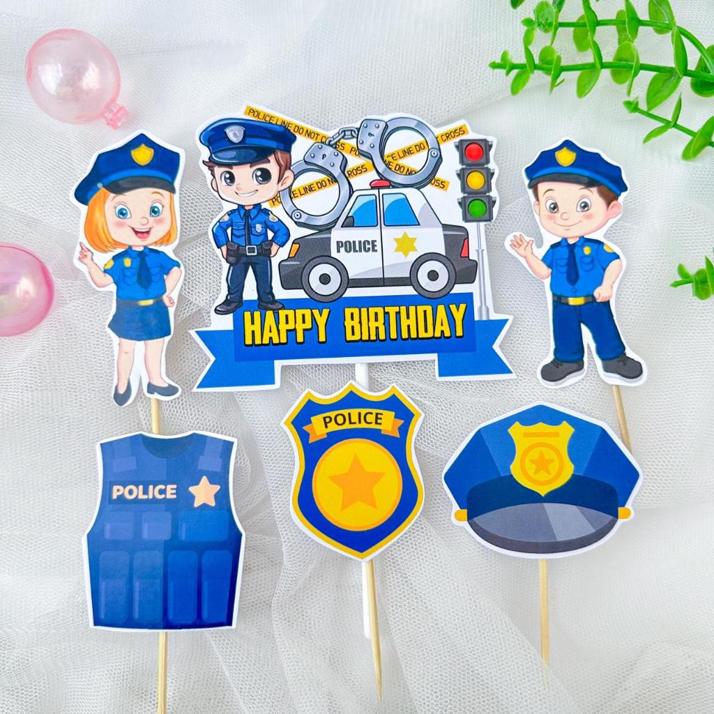 Jual JT - Polisi Police Cute - Mini Topper Cake Birthday / Hiasan Kue ...