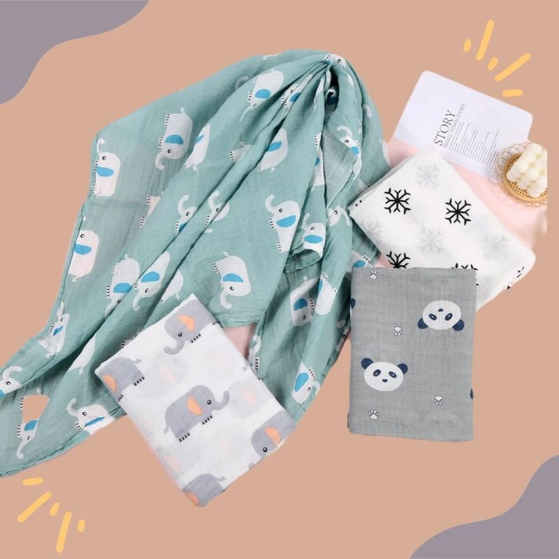 Jual Bedong Bayi / Kain Bedong Bayi / Baby Swaddle Muslin Bamboo ...
