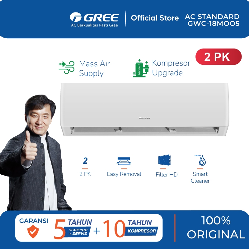 Jual GREE AC STANDARD MOO5S Series - AC 2 PK - GWC-18MOO5(S) - KOMPRESSOR UPGRADE - PUTIH (Unit ...