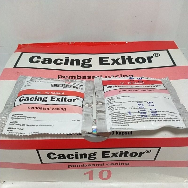 Jual CACING EXITOR Pembasmi cacing dari Medion (1 sachet 10 kapsul ...