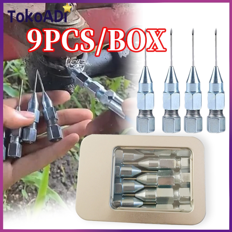 Jual 9PCS Kepala Grease Gun Aksesori Kepala Nepel Pompa Gemuk Jenis ...