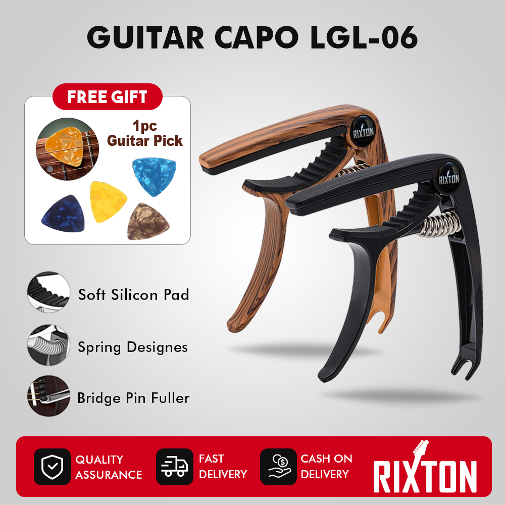 Jual RIXTON Guitar Capo LGL-06 Clamp Aluminium Alloy Metal Wood Grain ...