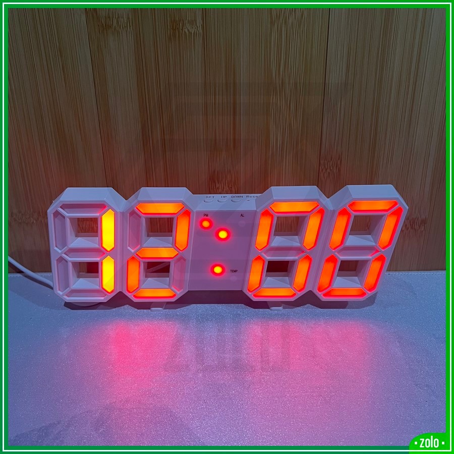 Jual [zolo] Jam Dinding LED 3D / Jam Meja Digital LED 3D Bentuk Angka ...